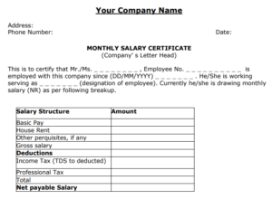 Salary Certificate Format: Formatting Tips, Download Word Template