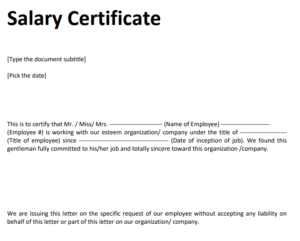 Salary Certificate Format: Formatting Tips, Download Word Template